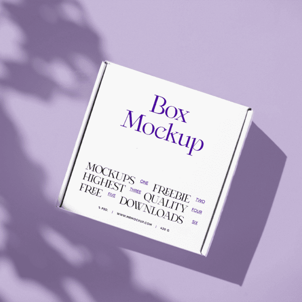 White Square Mailer Box Mockup - Allmockups